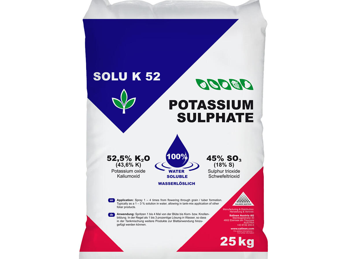 SOLU K 52 Sulphate of Potash - EC Fertiliser - Salinen Austria AG