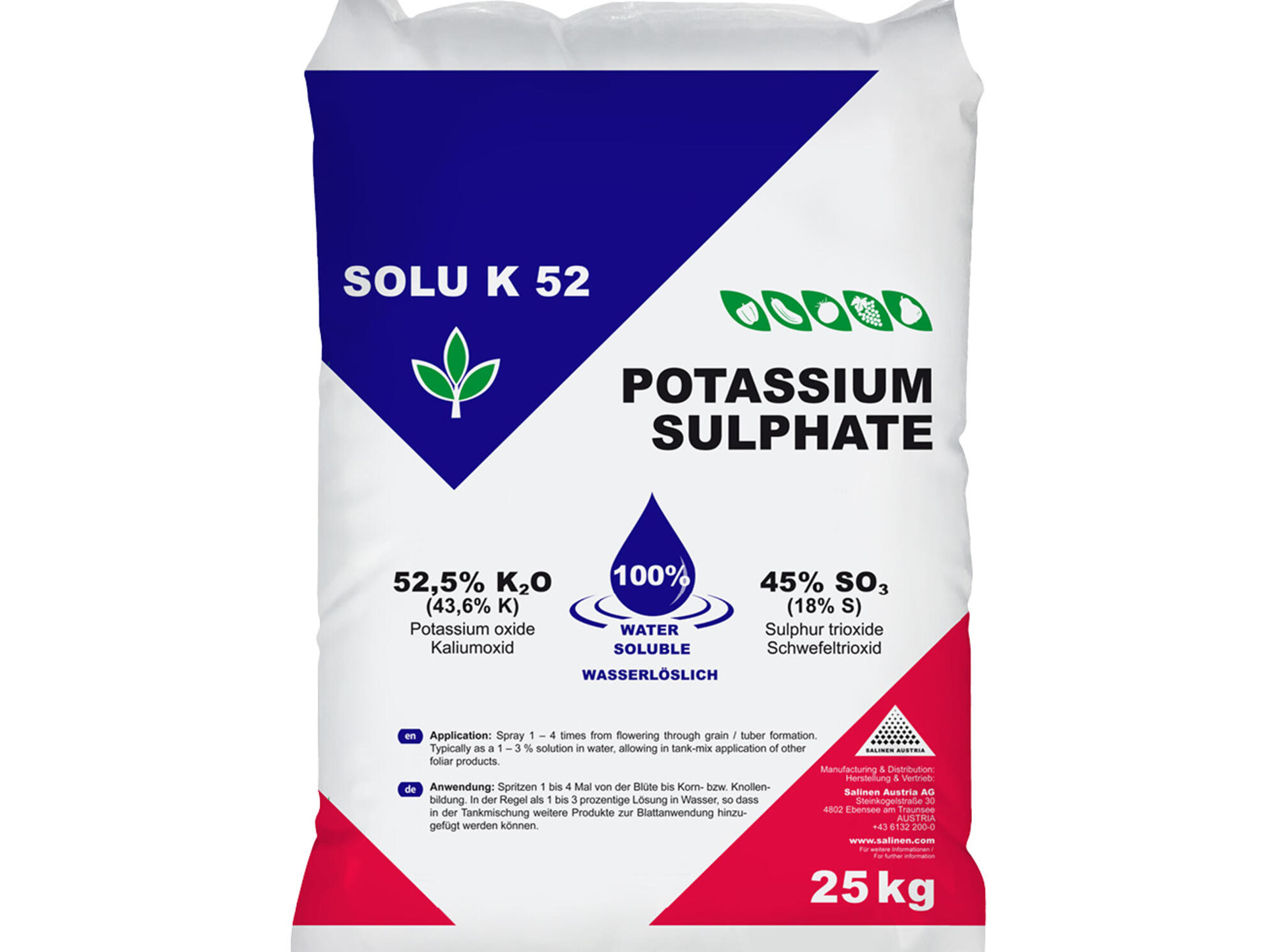 SOLU K 52 Sulphate of Potash - EC Fertiliser - Salinen Austria AG